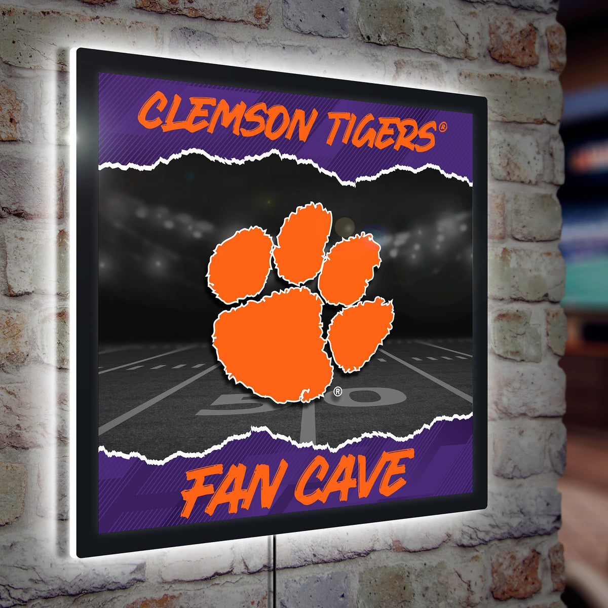 Clemson University 23"H x 23"L LED Wall Decor, Edgelite, Square – Team ...
